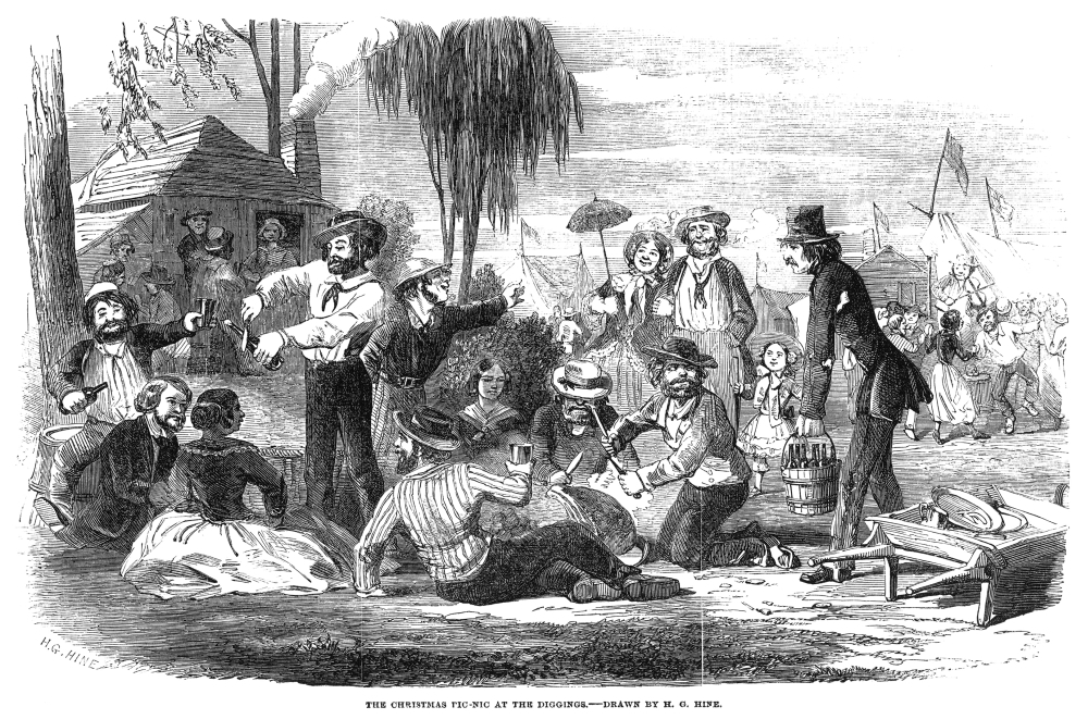 Australian Gold Rush 1851 Nthe Christmas Picnic At The Australian Gold ...