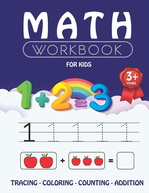 Math Workbook for Kids : learn numbers and counting, color and trace ...