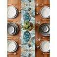 Burlap Table Runner 120 Inches Long, Retro Summer Sea Turtle Non-Slip ...