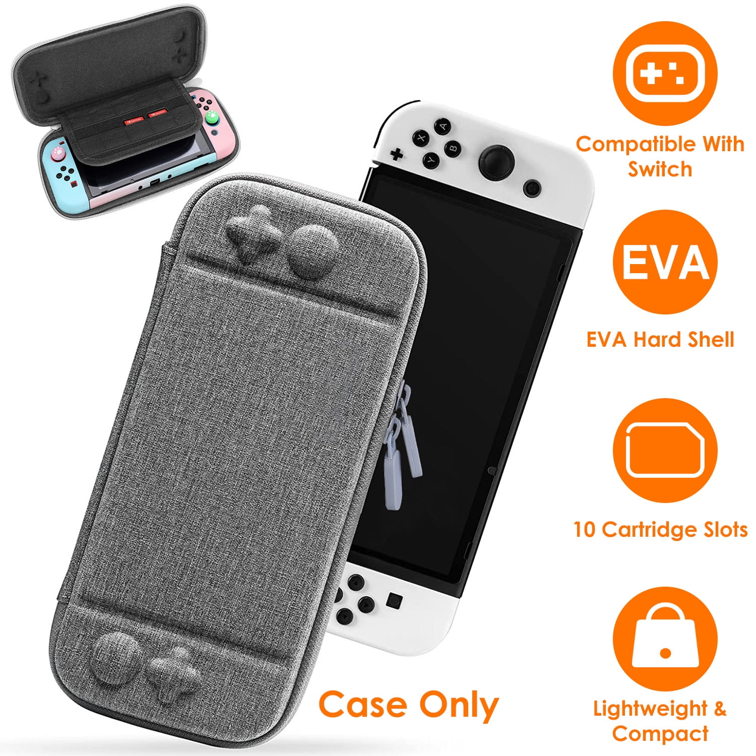 Switch Storage Pouch, iMountek Carrying Case Compatible with Nintendo Switch EVA with 10 Game ...