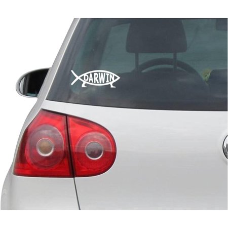 Sticker - Decal - JDM - Die cut - Darwin Fish Sign White Decal Evolve ...