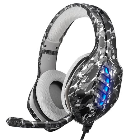 BJYX Camouflage Head-mounted Gaming Headset Heavy Bass RGB Light Wired ...