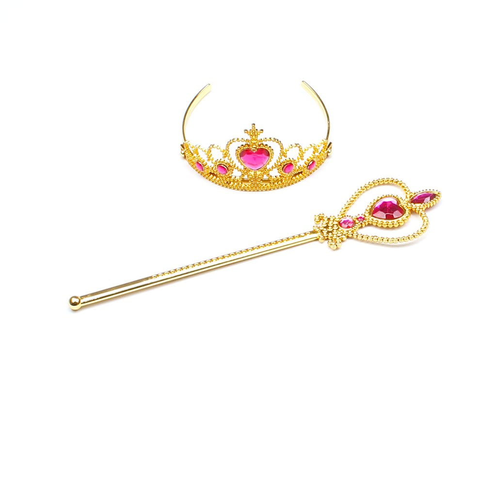 Crown set princess jewelry children's heart with diamond crown magic ...