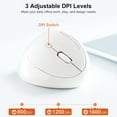 PYYAN-2.4G Wireless Ergonomic Mouse White, Vertical Optical Ergo Mouse ...