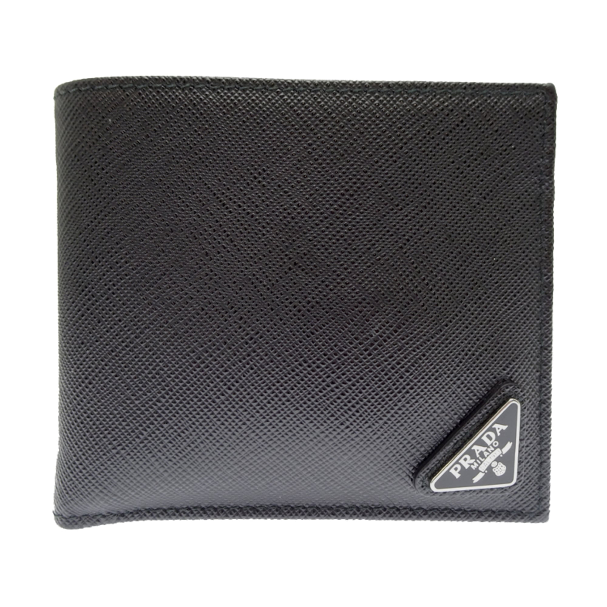 Pre-Owned Prada Men's Bifold Wallet 2M0513 Saffiano Leather Black (Good ...