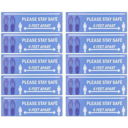 Warning Sticker, 2Set Floor Sticker Safety Distance Sign Marker Warning ...