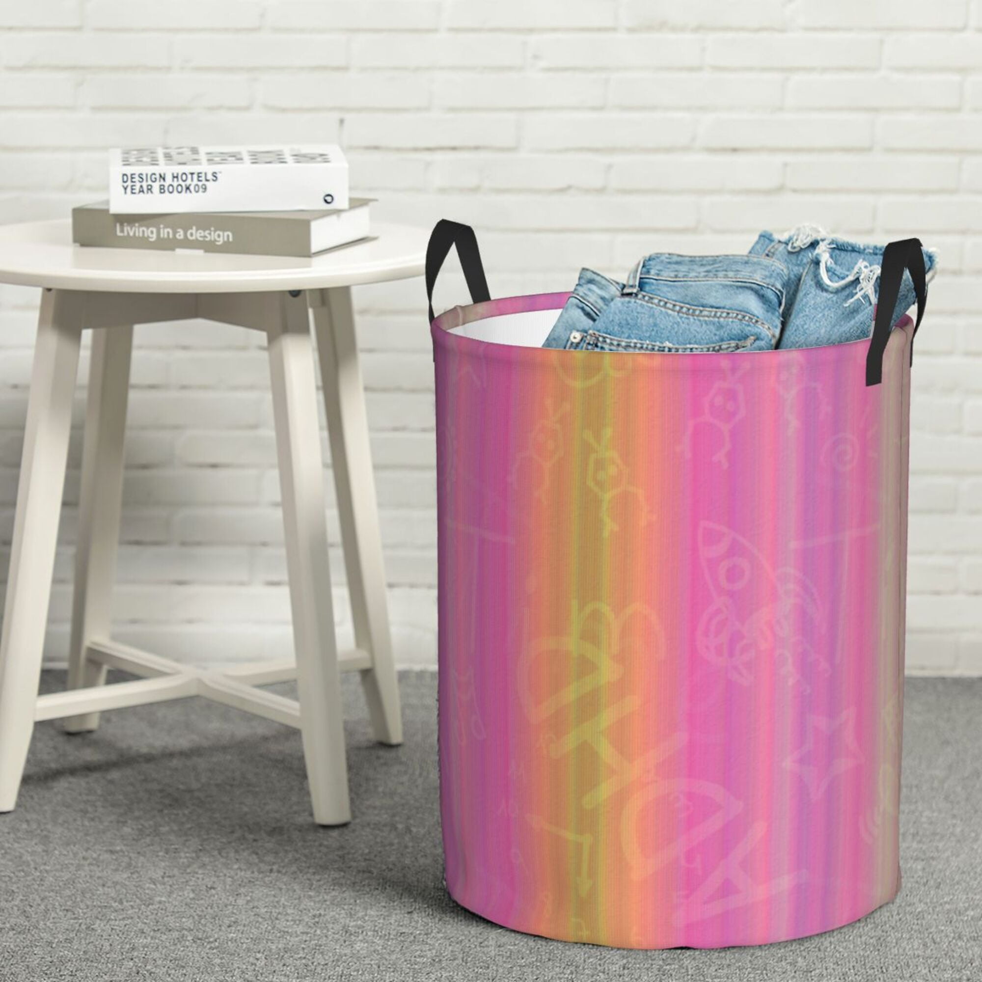 YFYANG Waterproof Laundry Hamper, Fantasy Rainbow Color Graffiti ...