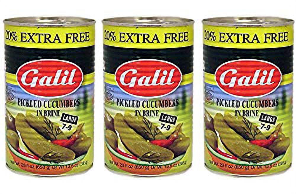 Pickled Cucumbers in Brine, Large Pickles, + 20% Extra, 23oz Cans (Pack ...