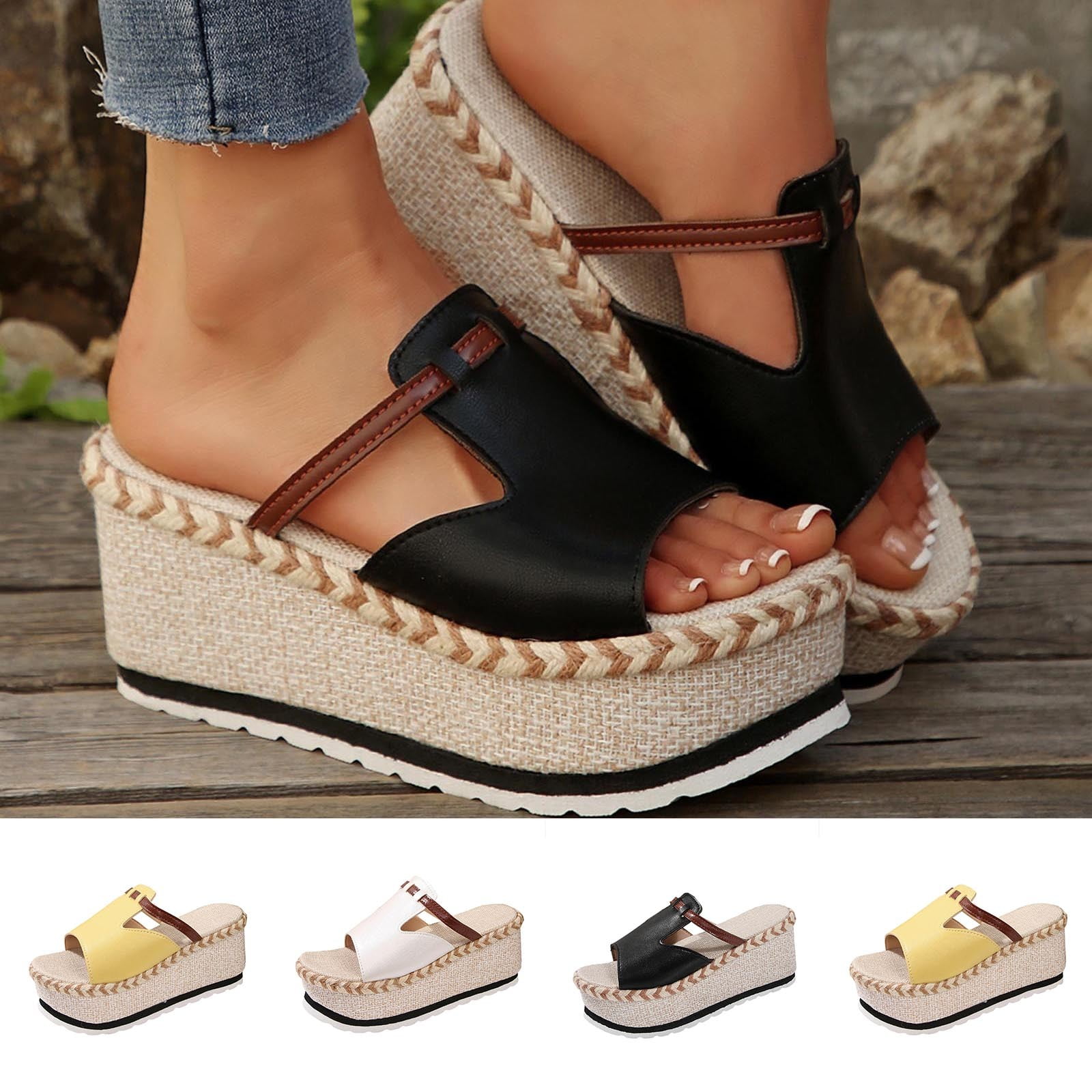 Click here for Ruiyanqi Womens Wedge Mules Open Toe Espadrille Pl... prices