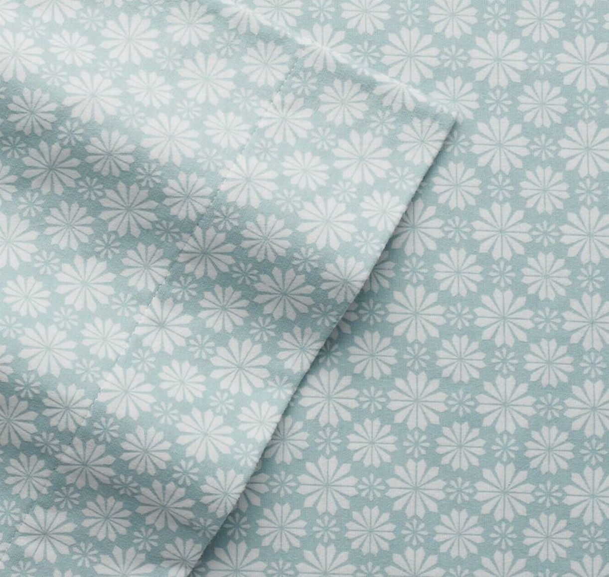 Cuddle Duds Geometric Blue Snowflake Flannel Sheet Set Full Bed Sheets ...