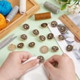 1-Hole Vintage Zinc Alloy Shank Buttons Flat Round with Rose Pattern ...