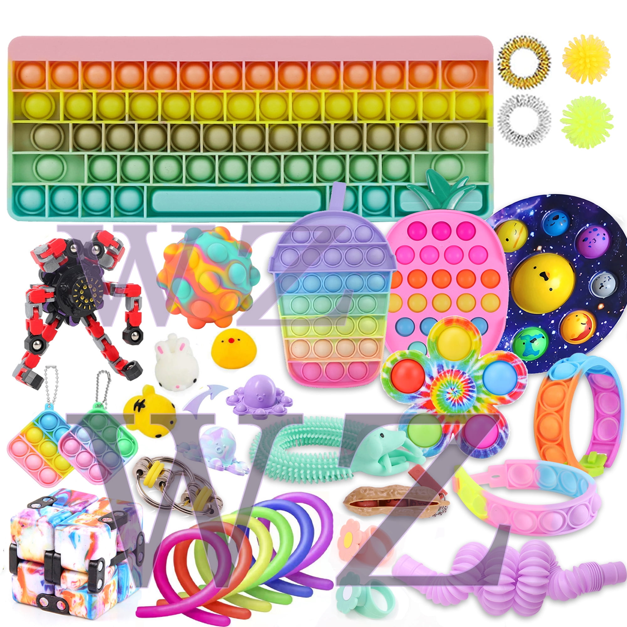 32PCS Fidget Toys Kits, Food Fruit Poppet Anti-Anxiety Gift Toys ...