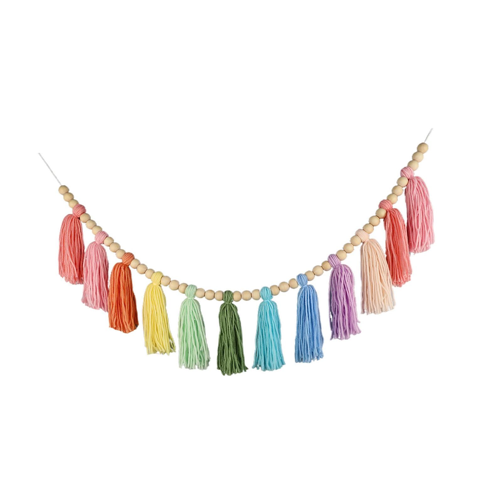 Decorative Wall Hanging Backdrop with Wood Bead ,Bedroom Ornament ...