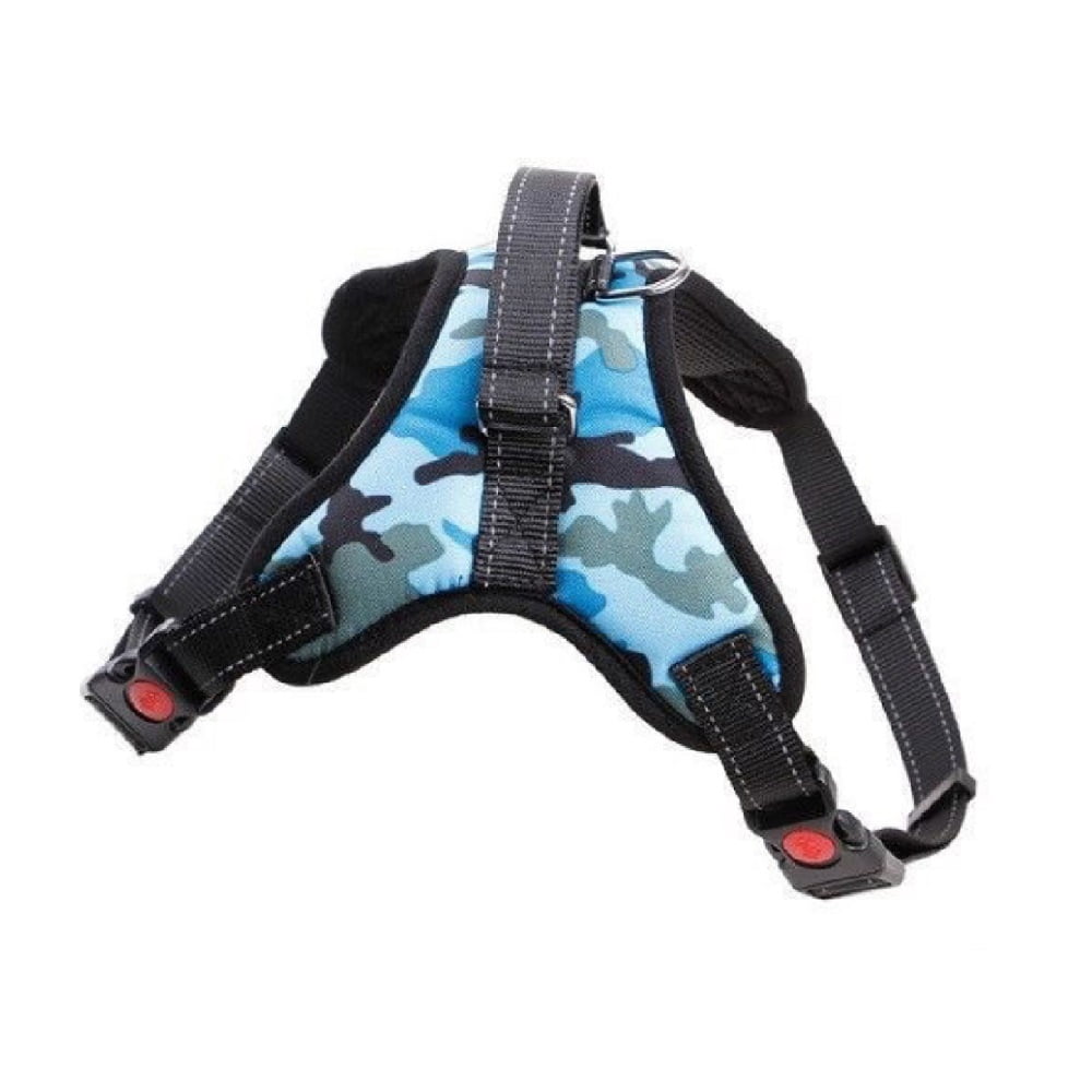 Ocean Blue Camouflauge Color Adjustable No Pull Pet Harness Control ...