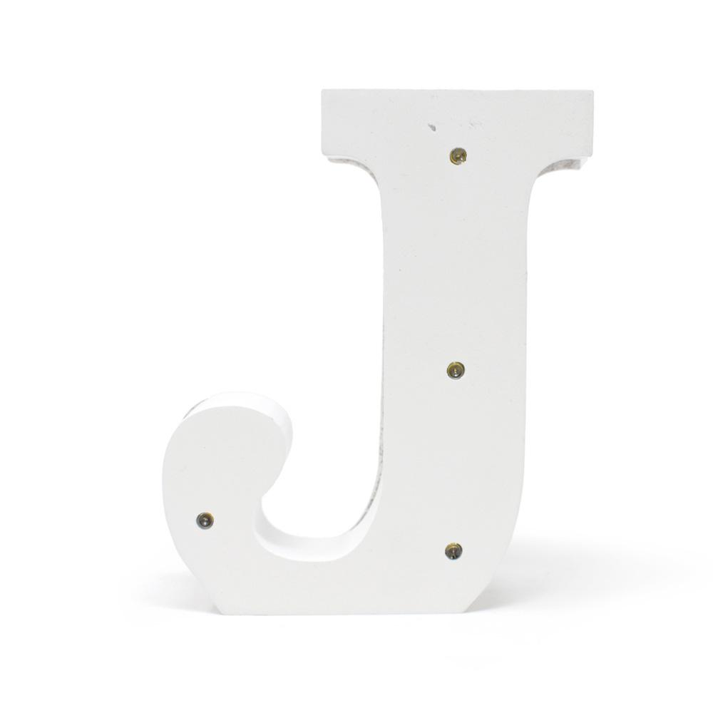 LED Wood Letter J, White, 6-1/4-Inch - Walmart.com