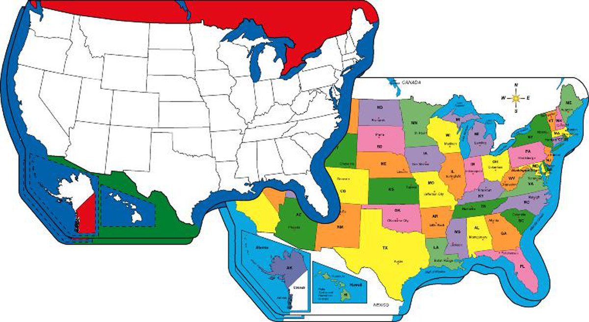 U.S. Practice Map Double Combo Pack- 9 x 19 - Walmart.com