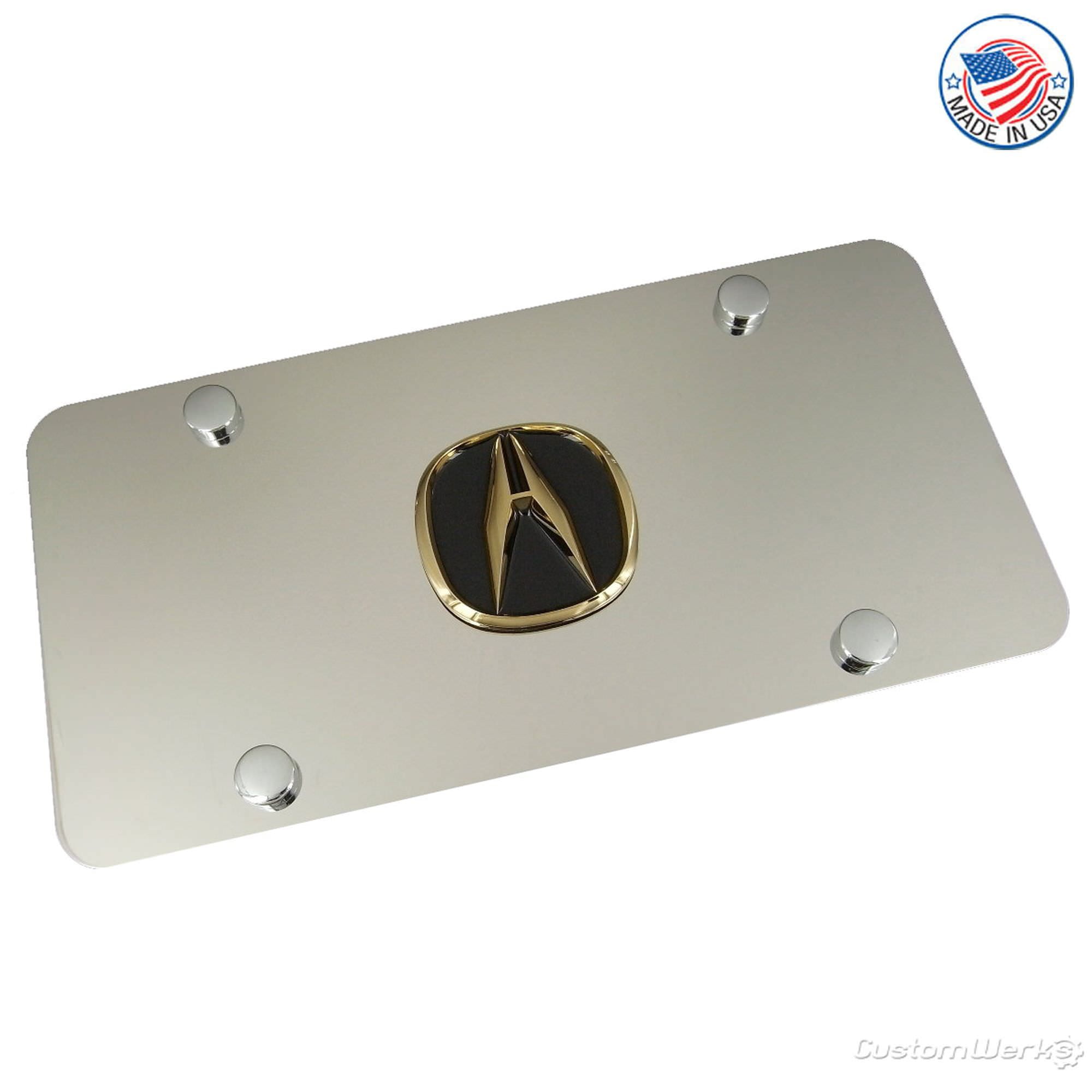 Acura Logo License Plate (Gold on Chrome) - Walmart.com