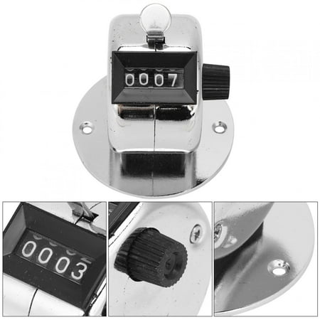 Manual Counter, Stainless Steel 4-Digit Portable Resettable Handheld ...