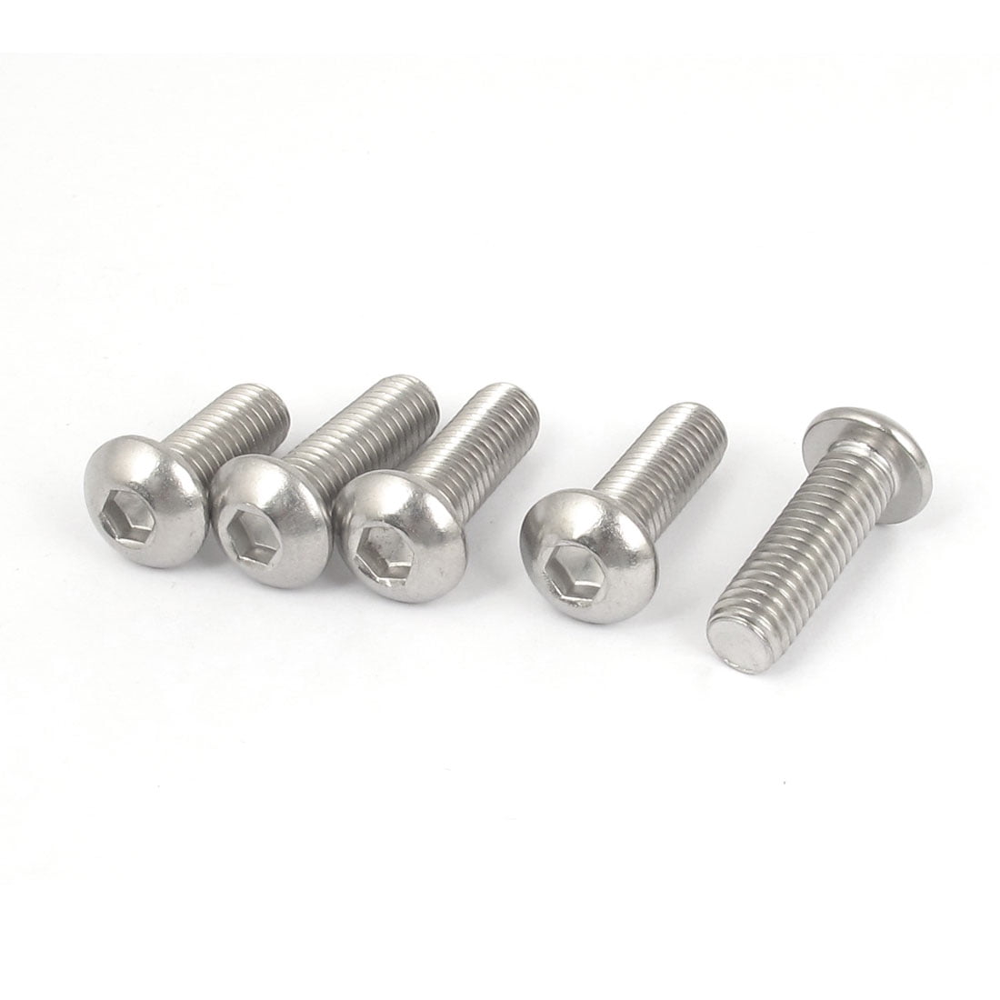 M8x25mm 304 Stainless Steel Hex Socket Machine Round Head Screw Bolts ...