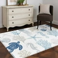 3x5Ft Area Rugs, Navy Blue Coastal Non-Skid Rubber Backing Large ...
