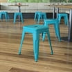 BizChair 18" Table Height Stool, Stackable Backless Metal Indoor Dining ...