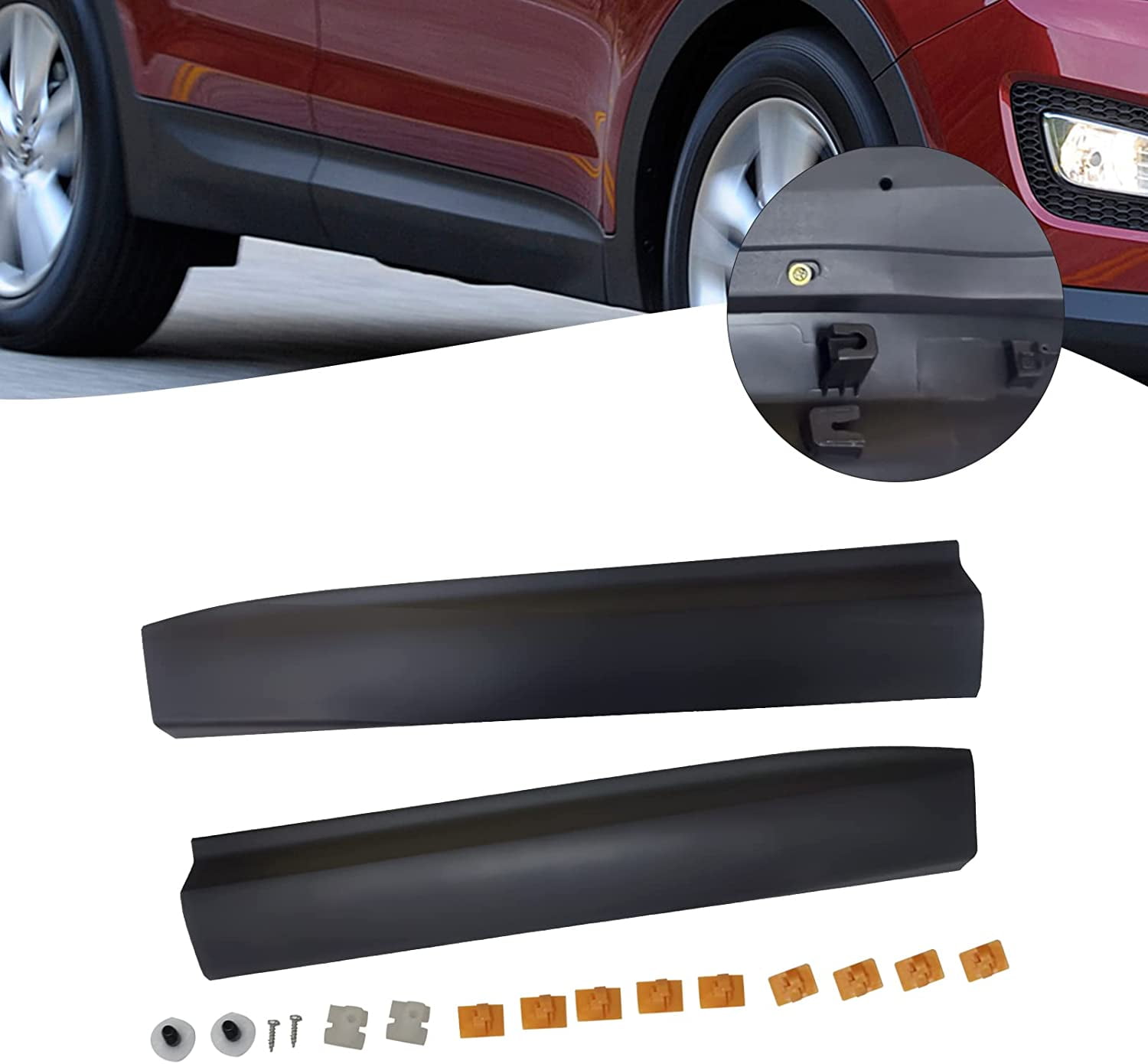 SHZICMY Front Door Lower Molding Garnish for 2013-2018 Hyundai Santa Fe ...