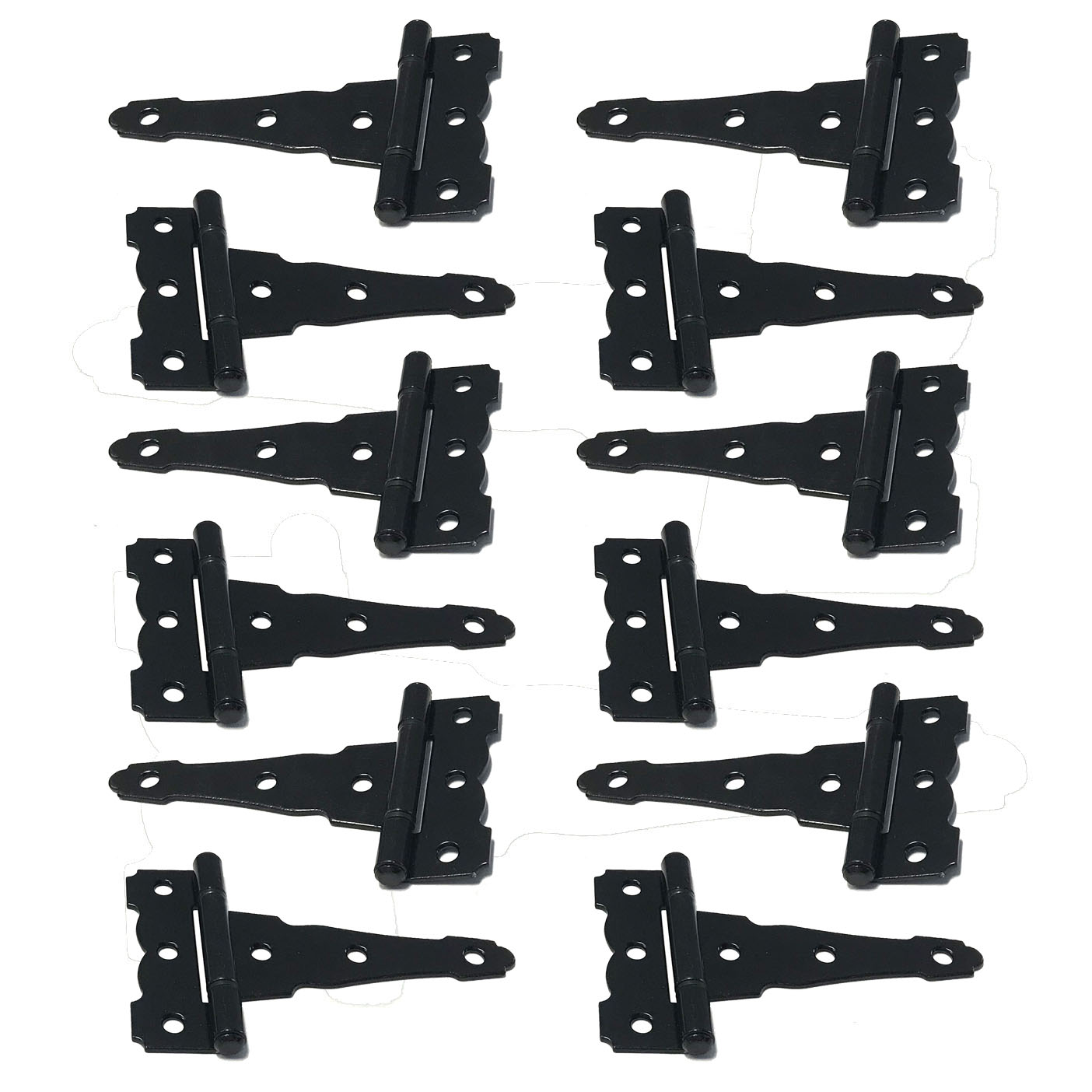 12PACK 4INCH T Hinge, Heavy Duty Hinge, LACE Hinge, GATE Hinge, Fence Hinge Black Powder Coated ...
