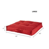 Square Tufted Floor Pillow - Scarlet - Large (40 in.) - Walmart.com