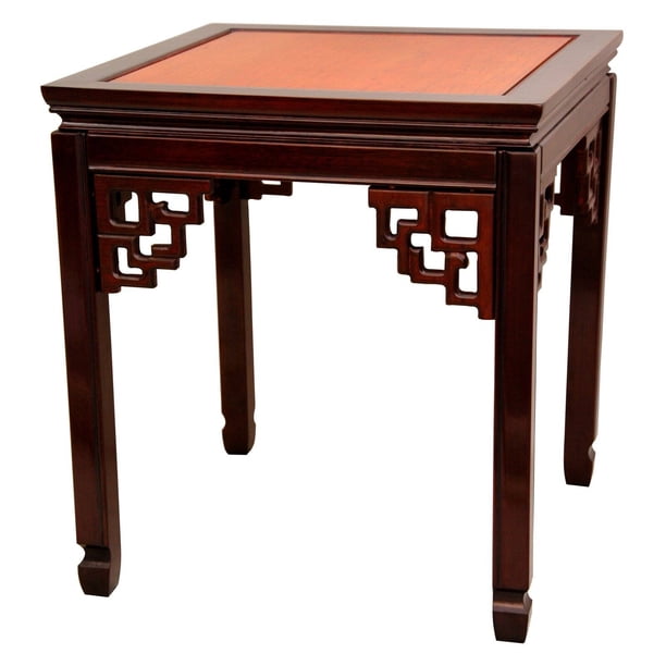 Oriental Furniture Rosewood Square Ming Table, Two-tone - Walmart.com ...