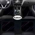 4pcs 2D Purple Light Stripe Pattern Trendy Car Floor Mats | Durable ...