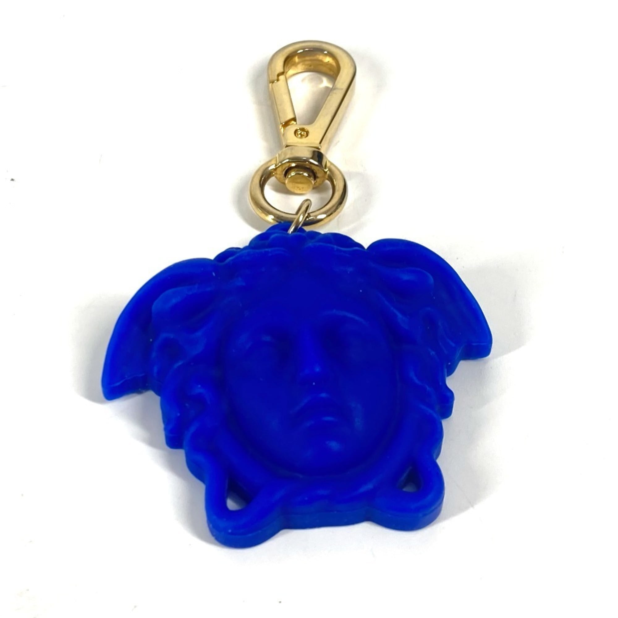 Pre-Owned VERSACE Medusa Bag Charm Keychain Rubber Men's Women's Blue ...
