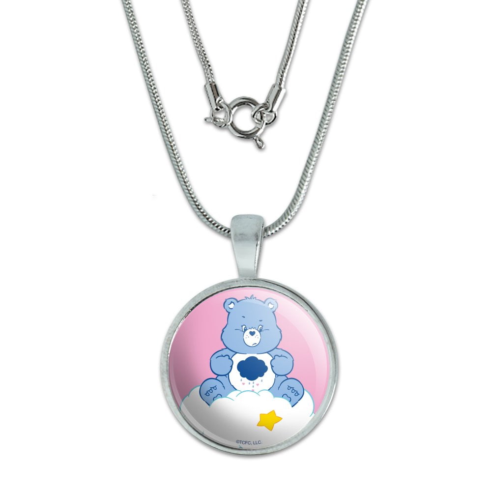 Care Bears Grumpy Bear 0.75" Pendant with Sterling Silver Plated Chain ...