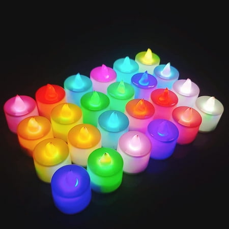 24 PCS LED Flameless Flickering Tea Lights Extra 20 Batteries LED ...