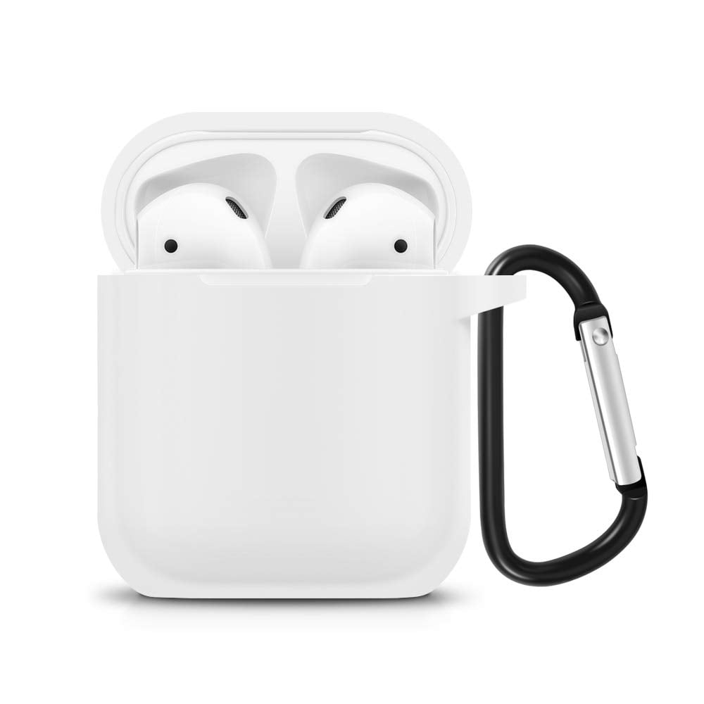 Airpods Silicone Case Cover Protective Skin With Keychain For Apple