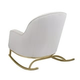 MoDRN Glam Velvet Rocking Chair with Lumbar Pillow, Off-White/Satin ...