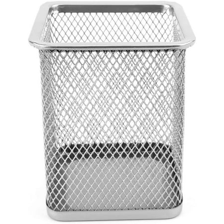 TILIYHELLO Square Metal Pencil Pot Metal Cube Pen Holder Multifunction ...