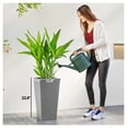 22.8 Inch Outdoor Planters 3-Piece Set, Stone Finish with Wheels ...
