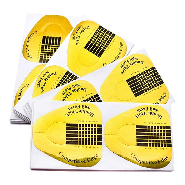200 Pieces Acrylic Nail Forms, Gold Horseshoe Nail Extension Forms ...