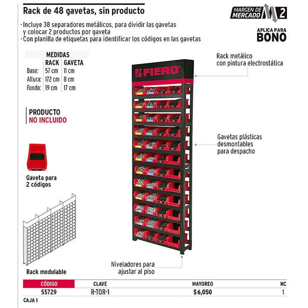 Rack Modular Para Tornillos C 48 Gavetas S Producto Fiero Rack Modular