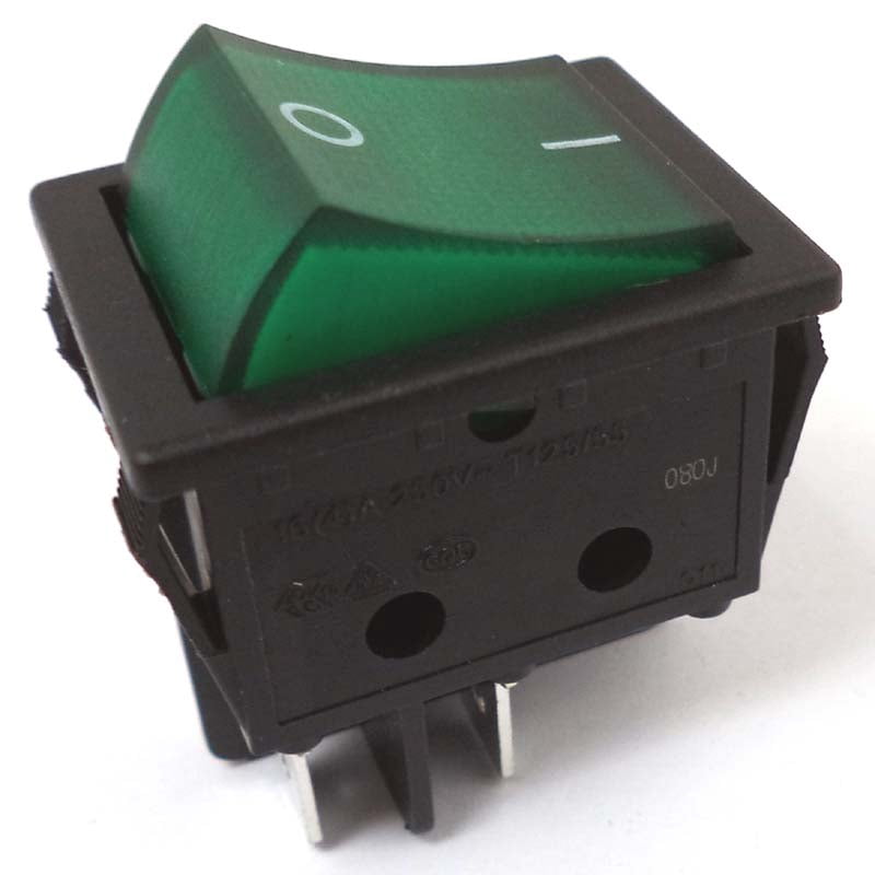 R210-1C5L-BG1-NWC-GREEN - ROCKER SWITCH LIT 2P1T 16A ON- OFF 250VAC QT ...