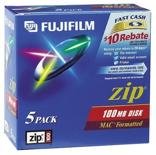 Discos Fujifilm Zip de 100 MB en formato Mac, paquete de 5 | Walmart en ...
