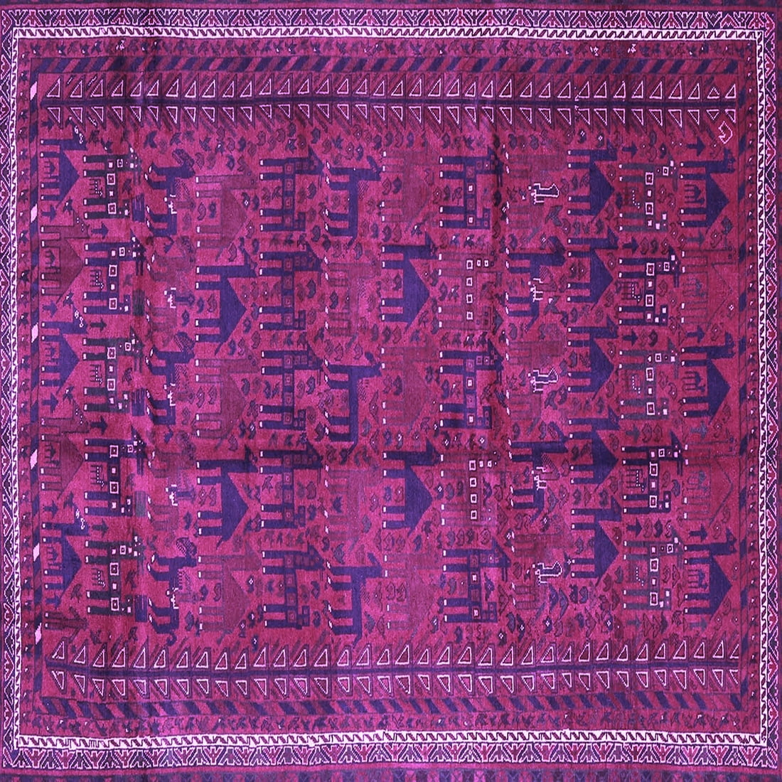 Ahgly Company Indoor Square Persian Purple Traditional Area Rugs, 6 ...