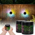 2 Pack Rainbow Solar Mandala Pattern Outdoor Lights, Waterproof LED ...
