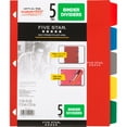 Five Star Tabbed Dividers, Assorted Colors, 5 Pack (20040) - Walmart.com