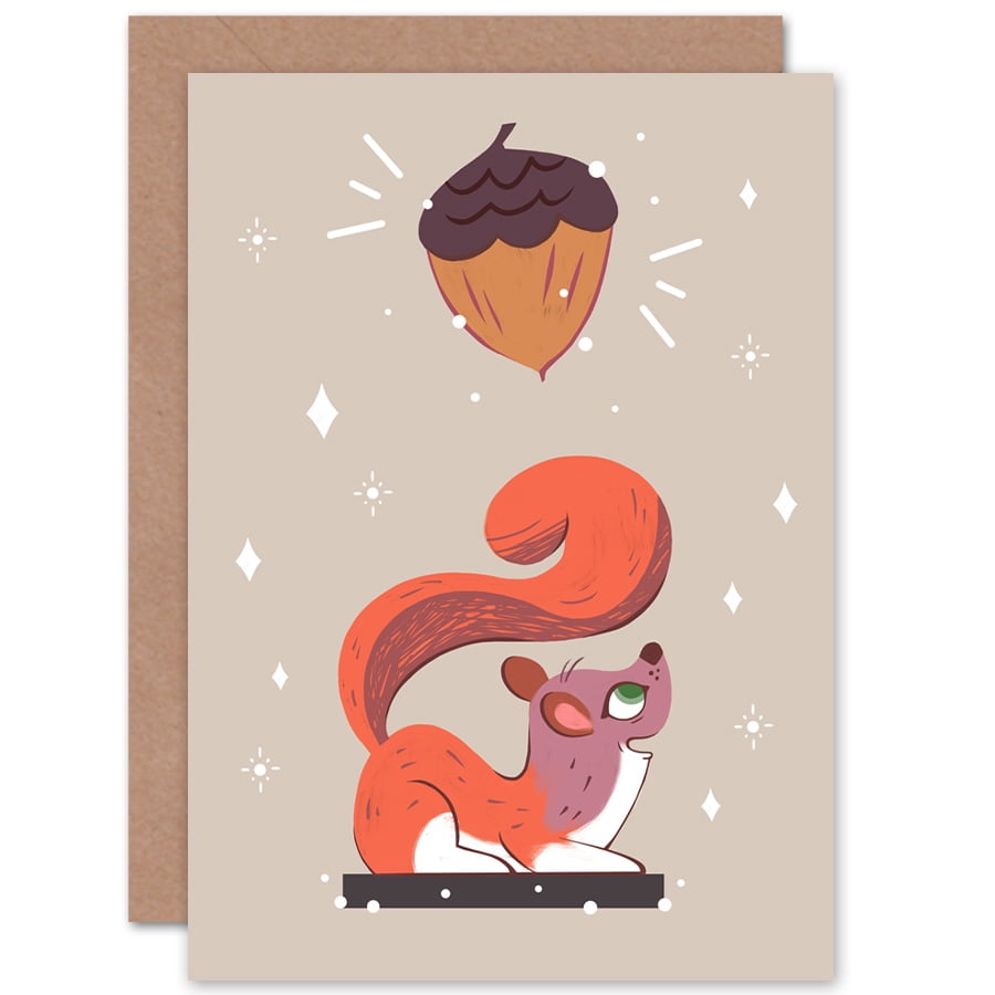 Red Squirrel Acorn Dream Greetings Card Plus Envelope Blank inside ...