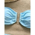 Blue Top And Thong Bikini Set Minimalist Solid Color Swimwear - Walmart.com