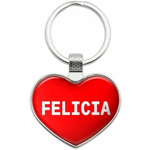 Felicia - Names Female Metal Heart Keychain Key Chain Ring, Multiple ...