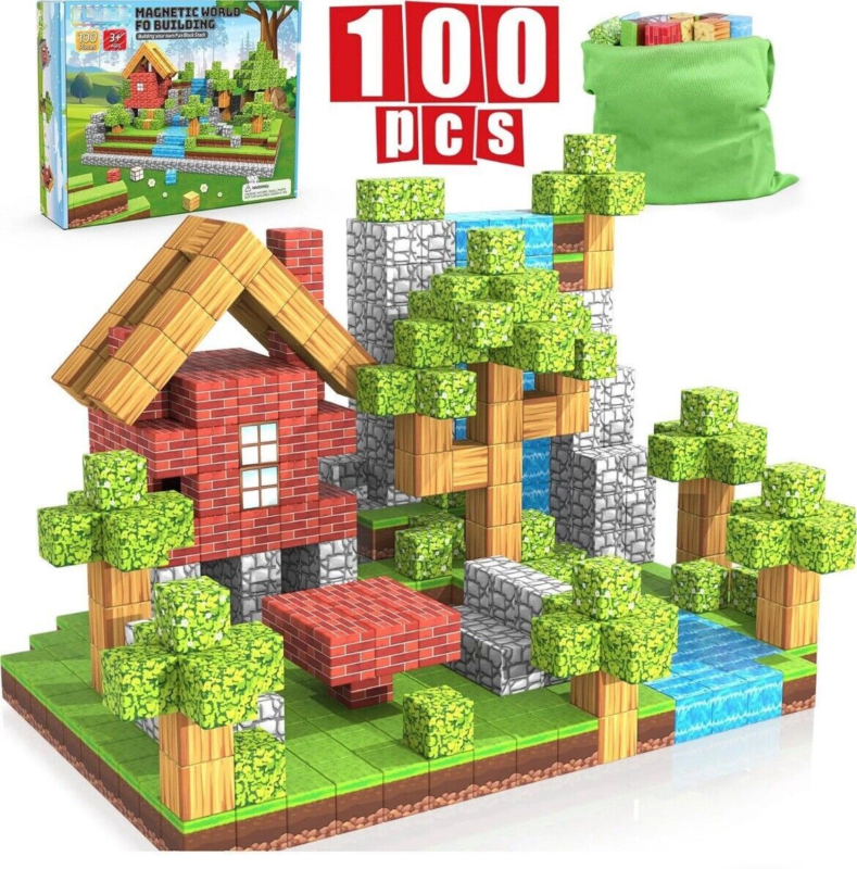 Bloques magnéticos estilo Minecraft, juguete de construcción de 100 ...
