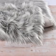 ORINOVA Silver Gray Faux Washable Shaggy Fur Rugs For Bedroom Plush ...