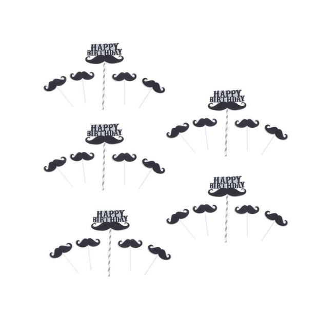 Moustache Cake Toppers Father Birthday Cake ration Beard Cupcake ...